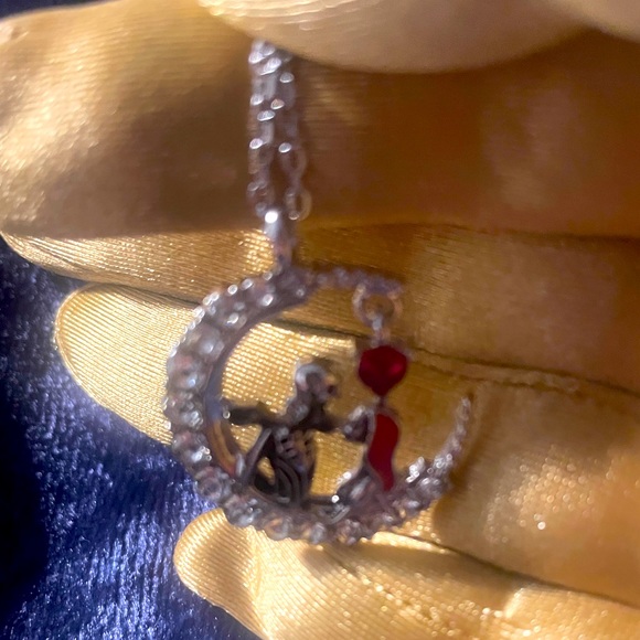 Jewelry | Jack Skellington Sally Moon Necklace Rhinestone New The ...